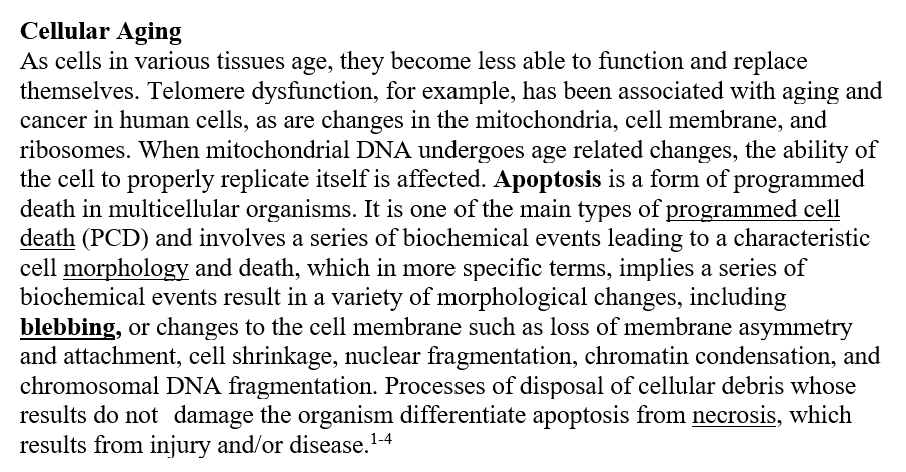 Cellular Aging, Injury, & Death - Part 1 Flashcards | Memorang